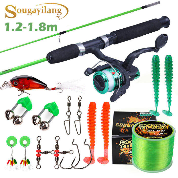 Sougayilang Fishing Gear Full Kit Drag 10kg 2 Section 1.2m Glass Fiber ...
