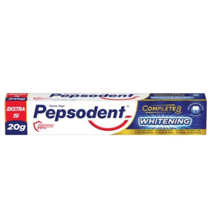 PEPSODENT PASTA GIGI COMPLETE 8 PLUS WHITENING 190g | Lazada Indonesia