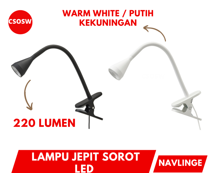 Lampu Sorot Jepit LED Clamp Spotlight Lampu Kerja Baca Kabinet NAVLINGE ...