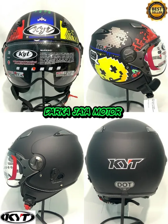 Helm kyt elsico motif seri 7 bk yellow red dof/ kyt elsico black dof | Lazada Indonesia