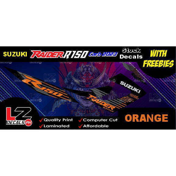 Suzuki Raider 150 Carb (2023) Stock Decals / Stickers with Freebies ...