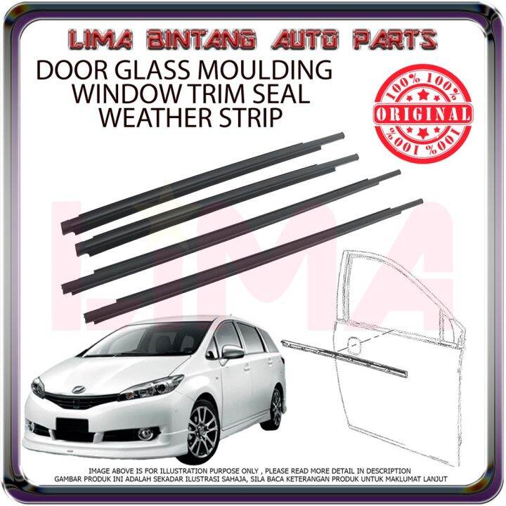 Toyota Wish Sepet ZGE20 ZGE25 Door Glass Moulding , Weatherstrip ...
