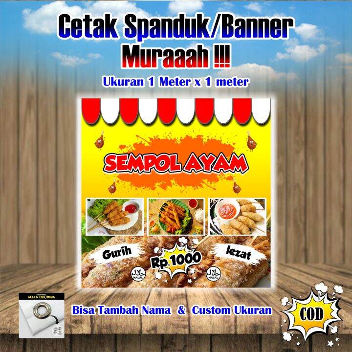 Spanduk Banner Sempol Ayam ukuran 1 meter x 1 meter | Lazada Indonesia