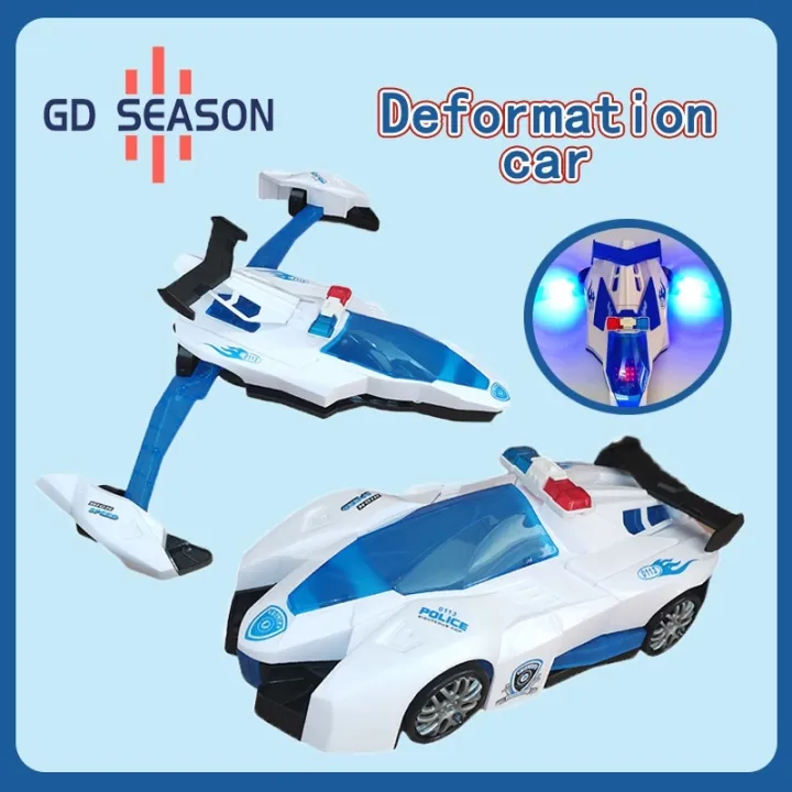 Electric Universal Deformation police car transformed robot toy for ...