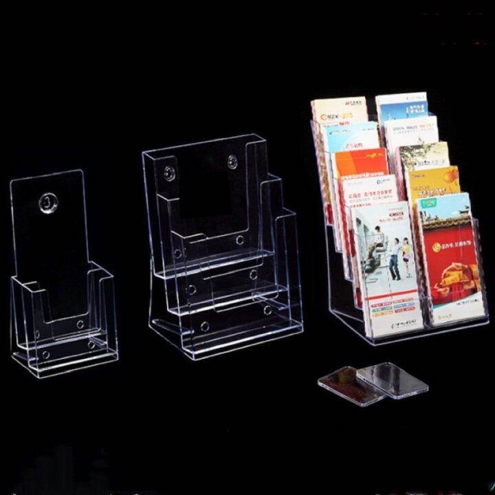 2pcs 3 Layer Clear Acrylic Brochure Display Stand Countertop Organizer ...