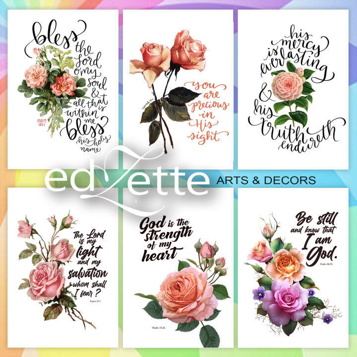 BIBLE VERSE WALL DECOR / POSTER w/ THICK CHiPBOARD (8.5x12 inches) NO ...