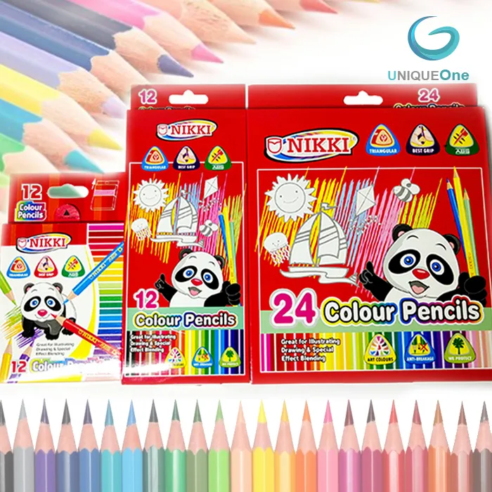 Nikki Colour Pencil 12/24 Long Art colours drawing | Lazada
