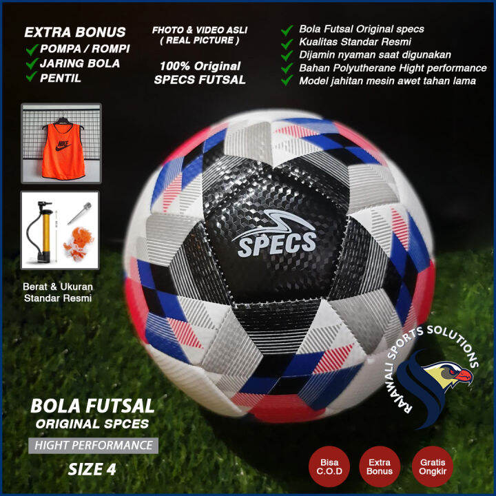 Bola Futsal Original SPECS Size 4 Model Jahit Machine Import Standar ...