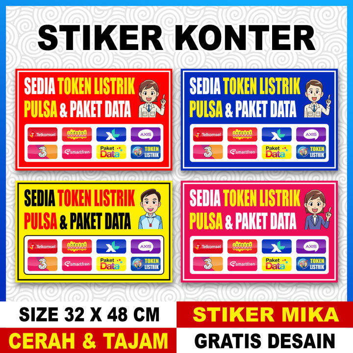 STIKER KONTER PULSA BERGAMBAR UKURAN 32x48 cm | Lazada Indonesia