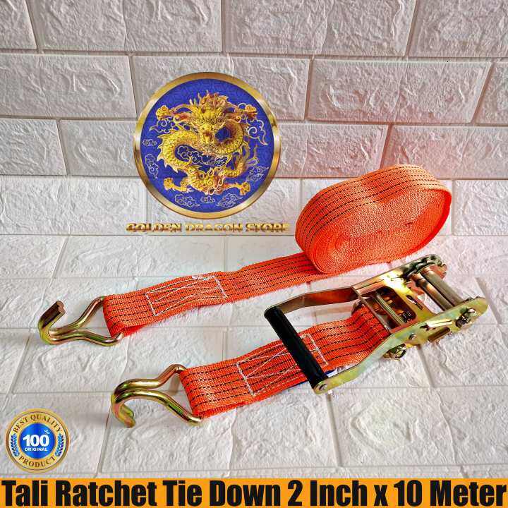Tali Pengikat Barang Rachet Tie Down Webbing Belt 2" X 10M | Lazada ...