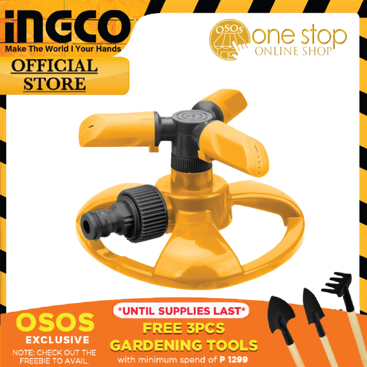 Original Brand Of Ingco Plastic 3 Arm Rotary Garden Sprinkler Garden ...