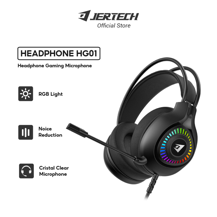 JERTECH Headphone Gaming HG01 Microphone Kabel Noise Cancelling RGB ...