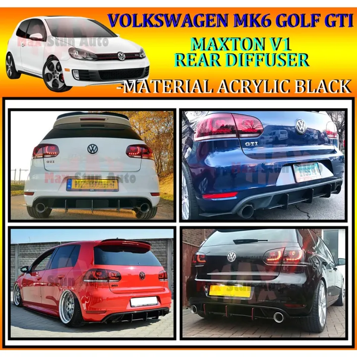 VOLKSWAGEN VW GOLF MK6 GTI REAR DIFFUSER SPLITTER MAXTON DESIGN V1 ...
