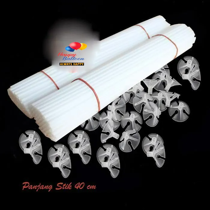 Tangkai Balon putih 5 Pc / Gagang Balon / Stik Balon Warna Putih ...
