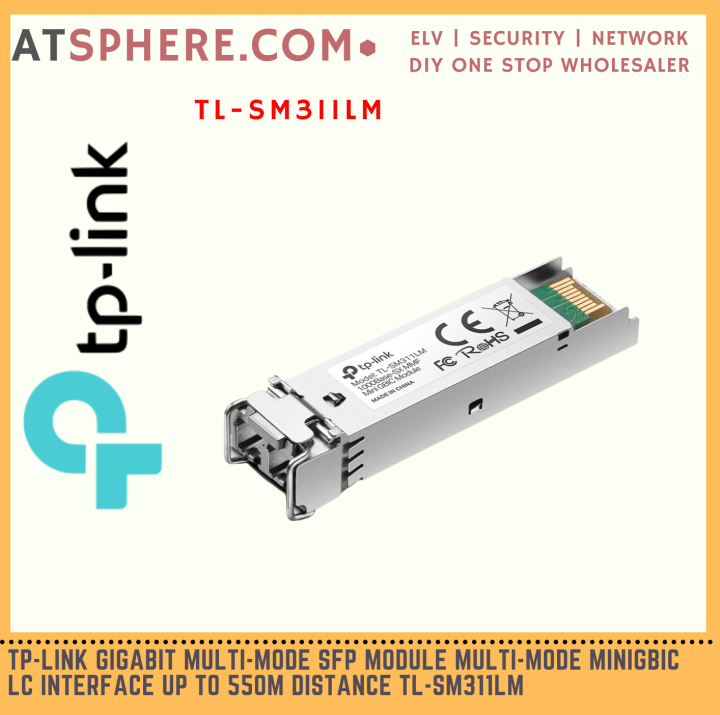 TP-LINK Tplink Gigabit Multi Mode Fiber SFP Module MiniGBIC LC Interface Slot Up to 550m 550 ...