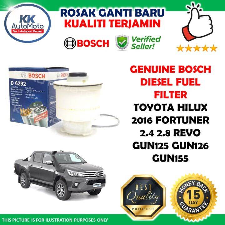 1 Biji Penapis Minyak Diesel Toyota Hilux Fortuner 2.4 REVO GUN125/126/ ...