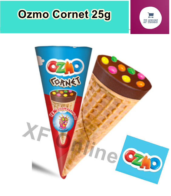 (SINGLE/TWIN PACK) Ozmo Cornet Wafer with Hazelnut Cream 25g Ice cream cone chocolate | Lazada