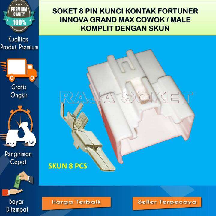 SOKET SOCKET KONEKTOR 8 PIN MALE KUNCI KONTAK KEYLESS POWER FORTUNER ...