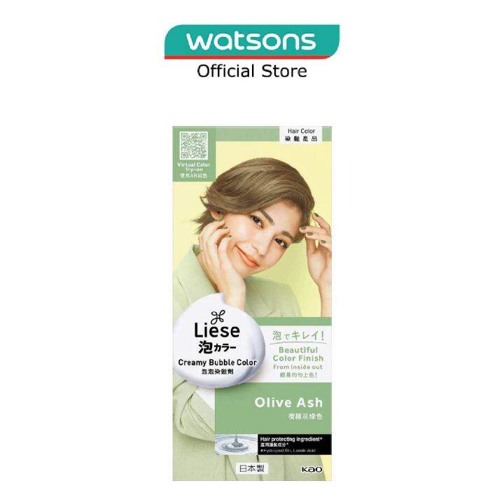 LIESE Creamy Bubble Color Olive Ash (Diy Foam Hair Color With Salon ...