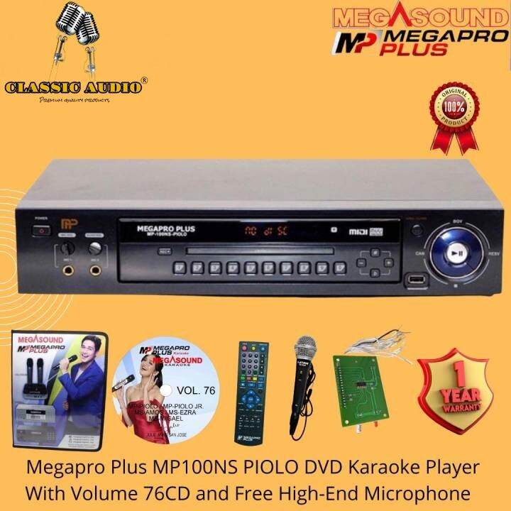 Megapro Plus Karaoke Player MP100NS Piolo Jr with Volume 76 CD and Free Wired Microphone ...