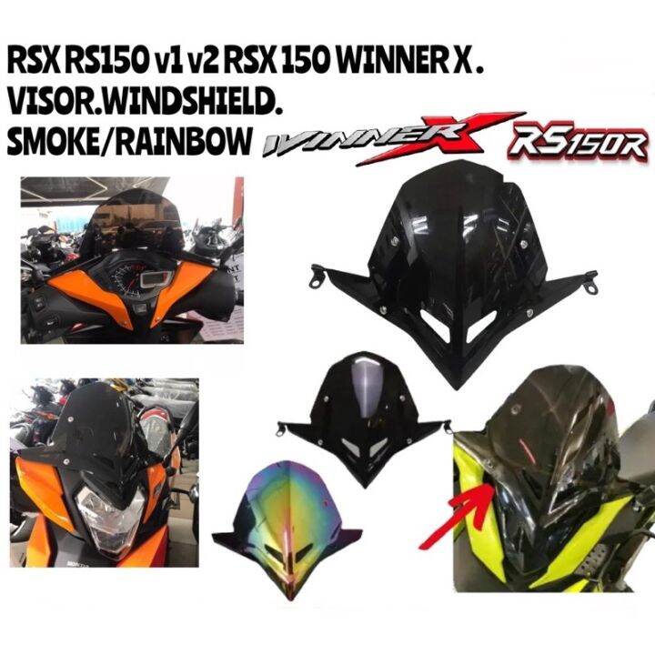 HONDA RSX RS150 V1 V2 RSX 150 WINNER X VISOR WINDSHIELD SMOKE RAINBOW ...