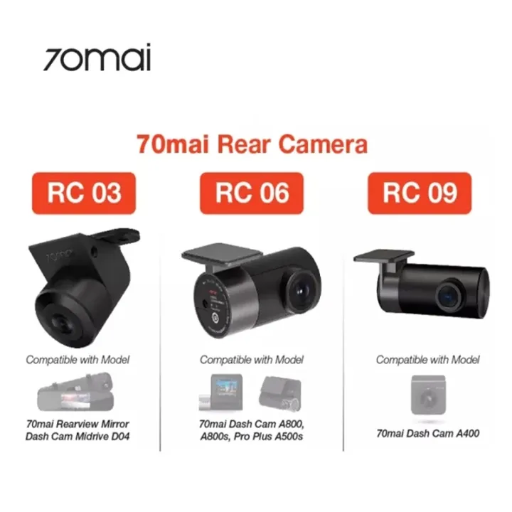 70mai รถย้อนกลับด้านหลังกล้อง RC03/RC06/RC09 | คู่การบันทึก | 138 ...