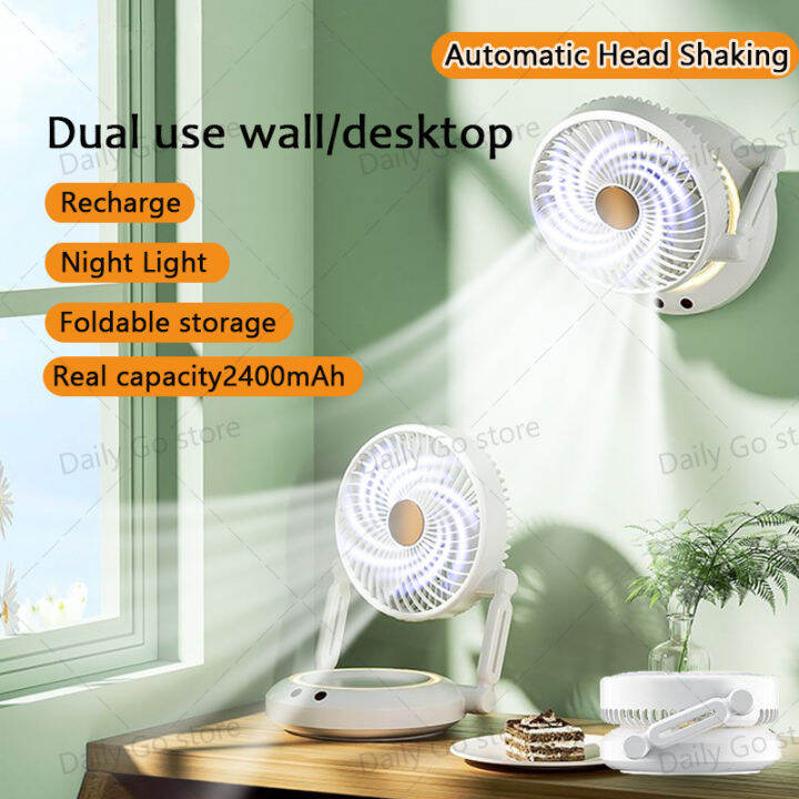 Mini Desktop Recharge Fan Portable Handheld Foldable Fan 3 Gear Speed ...