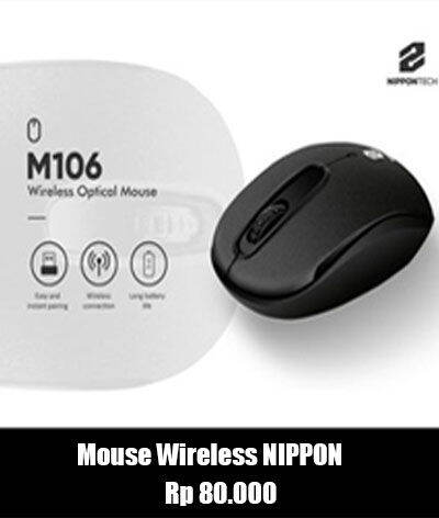 Mouse Wireless Optical Nippon Tech M106 dilengkapi 1 Baterei AA Garansi ...