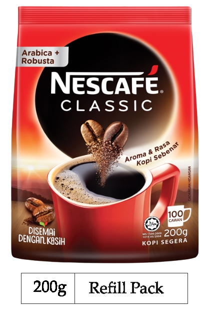 NESCAFE CLASSIC REFILL PACK 200g (Arabica+Robusta), exp: Aug/2024 | Lazada