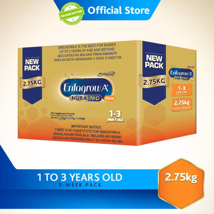 Enfagrow A+ Three Nurapro 2.75kg Milk Supplement Powder for 1-3 Years ...