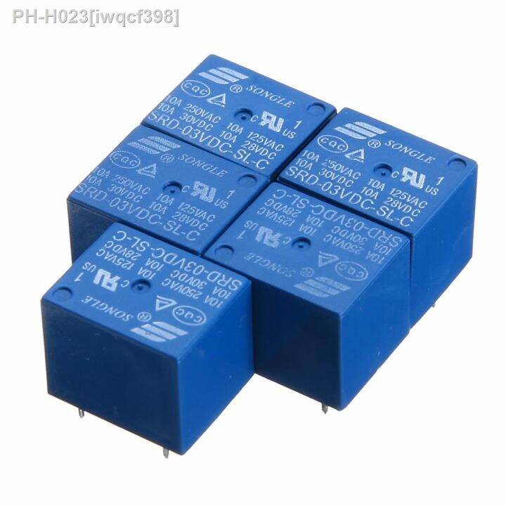 ☸ 2/5/10pcs Mini Relay 3V DC 10A High Current Power Relays SRD-3VDC-SL ...