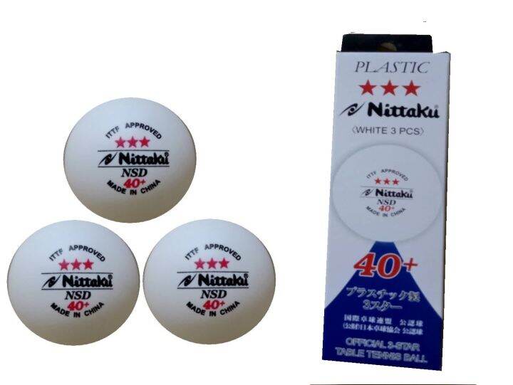 Nittaku Ball 3-Star NSD 40+ Official Table Tennis Ball Bola Ping Pong Original 3 pcs in box ITTF ...
