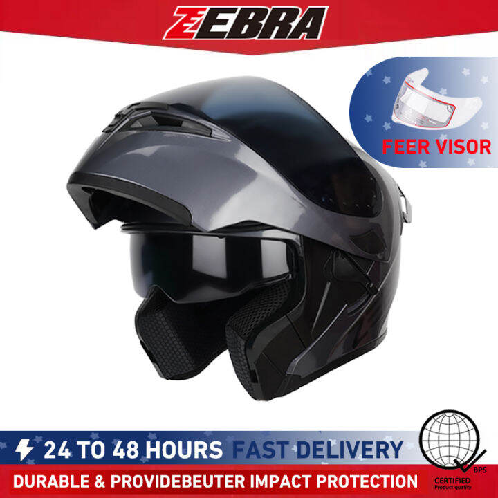 ZEBRA FF805 PLUS modular helmet motorcycle full face dual visor helmet ...