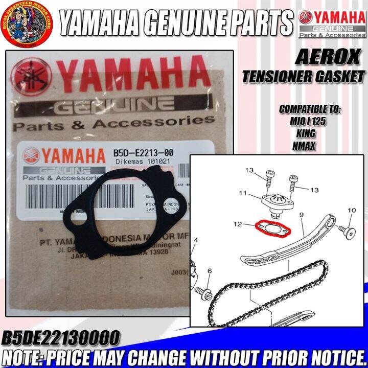 AEROX/MIO I 125/KIN/NMAX TENSIONER GASKET (YGP GENUINE: B5D-E2213-00 ...