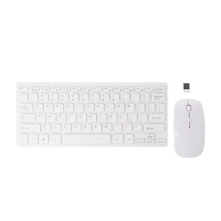 Wireless 2.4GHz Mini Keyboard Ultra-Thin Mouse Mice Set for Desktop ...