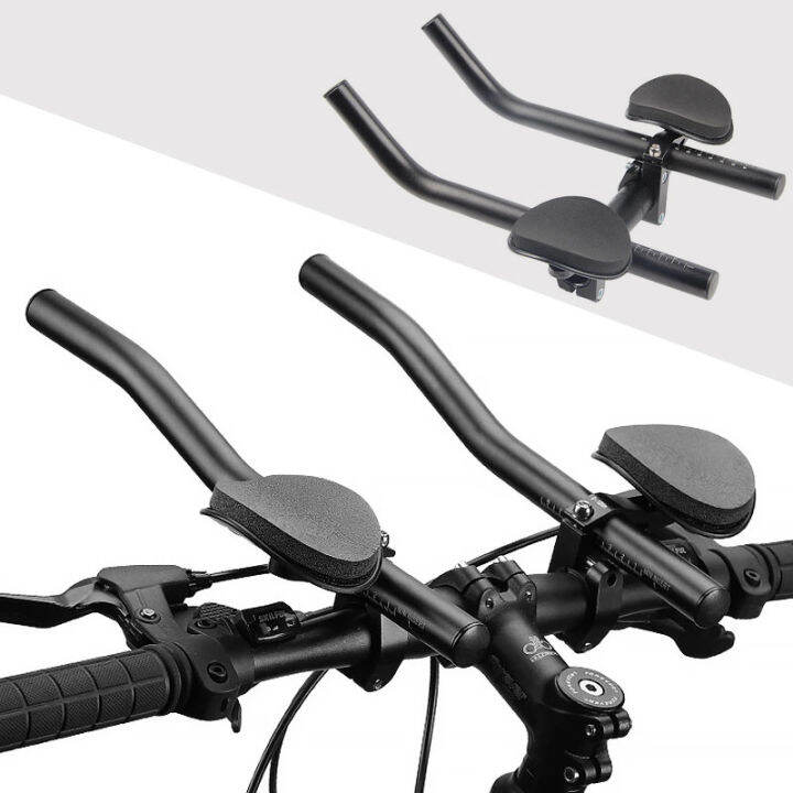 ที่พักจักรยาน TT คลิปหนีบแฮนด์จักรยานบน Aero Bars Extension Triathlon ...