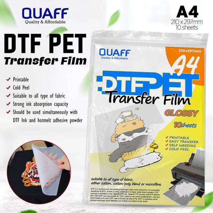 Risefully QUAFF PET Transfer Film Glossy for DTF (Direct To Film Pet ...