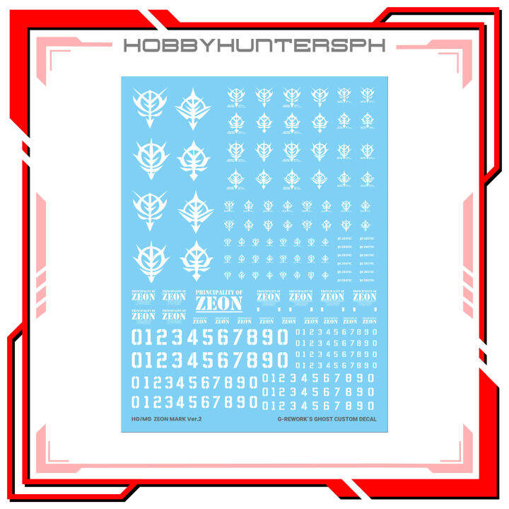 G-Rework: MG/HG Zeon Mark Ver.2 Premium Waterslide Decals | Lazada PH