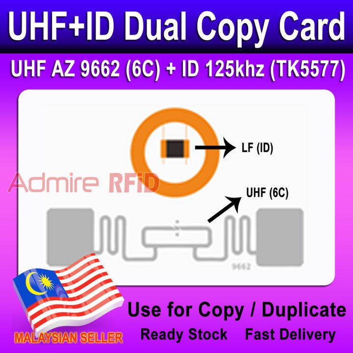 UHF + ID Dual Frequency Copy Card 915mhz 125khz Duplicate Writable ...