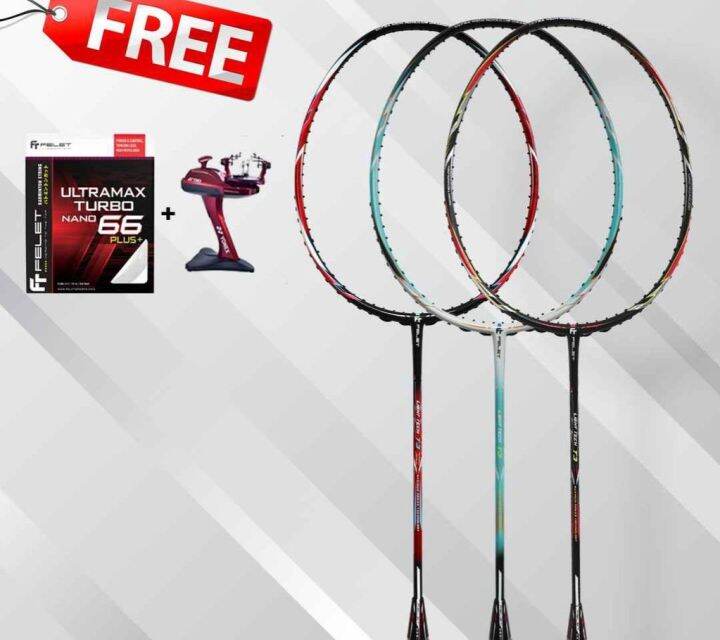 RAKET BADMINTON FELET LIGHT TECH T3 FREE GRIP.SENAR&PASANG | Lazada ...