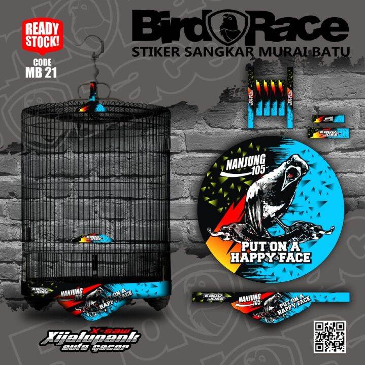 STICKER SANGKAR MURAI BATU stiker EBOD RADJA BNR Stiker Kandang (20 ...