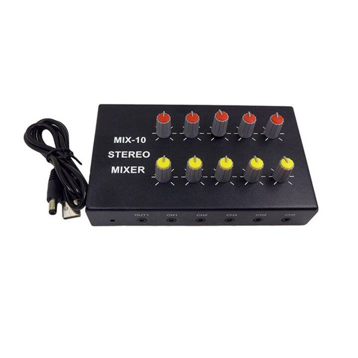 2 Channels Sound Mixing Console 10-Way Audio Mixer Professional ...