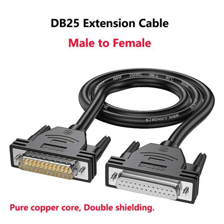 Pure Copper DB25 Extension Cord Male To Male To Female 25-Pin Parallel ...