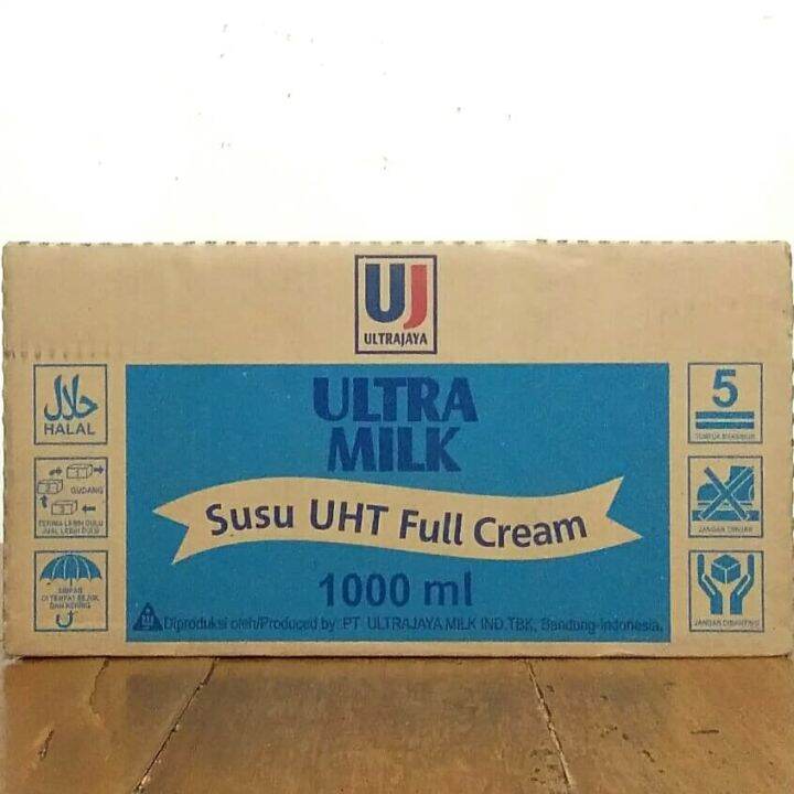 Susu Ultra Milk Kotak UHT Rasa Full Cream | Plain - 1000 ml | 1 liter ...