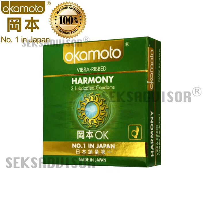 KONDOM OKAMOTO HARMONY VIBRA RIBBED. Condom Tekstur Gerigi Dot - 3 pcs | Lazada Indonesia