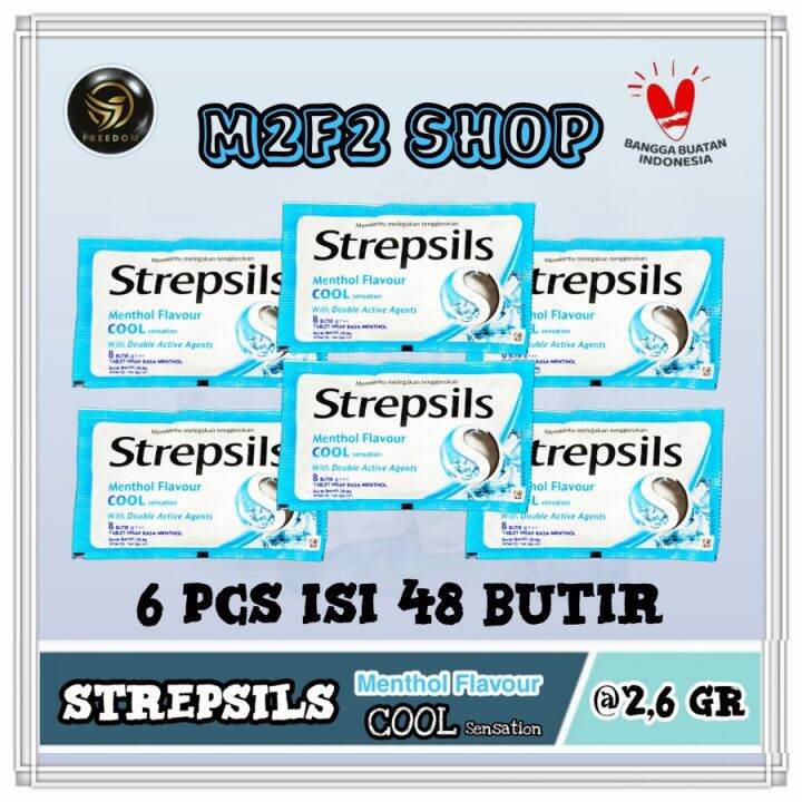 Permen Strepsils Lozenges Cool Menthol | Biru - 20,8 gr (Kemasan 6 Pcs ...