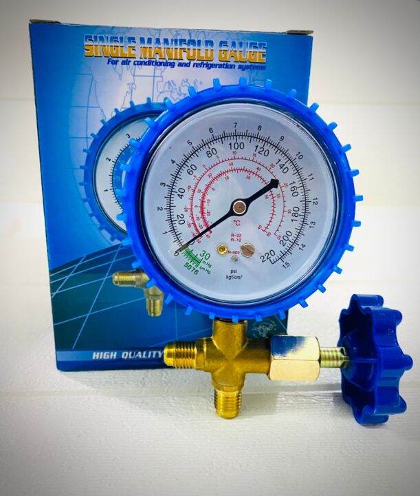 AIRCOND & CAR A/C MANIFOLD GAUGE GAS METER LOW PRESSURE SINGLE GAUGE CT-470L【 R22/R404/R407/R410 ...
