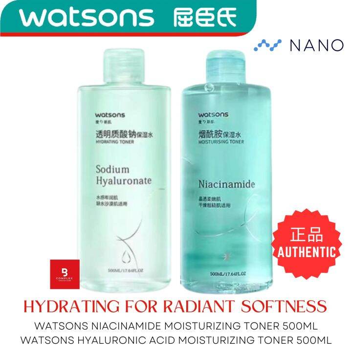 Watsons Niacinamide Hydrating Water 500ml Daily Skincare, Refines Pores ...