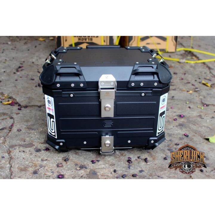 Promotions Original Sec 45 liters alloy top box with backrest Black ...