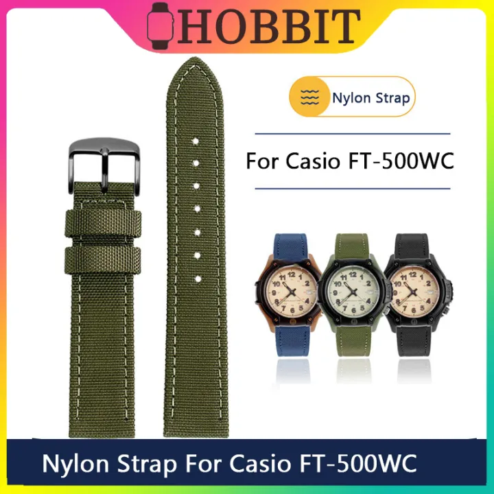 19มิลลิเมตรสายรัดไนลอนสำหรับ Casio Forester FT-500WC หนังสายนาฬิกา ...